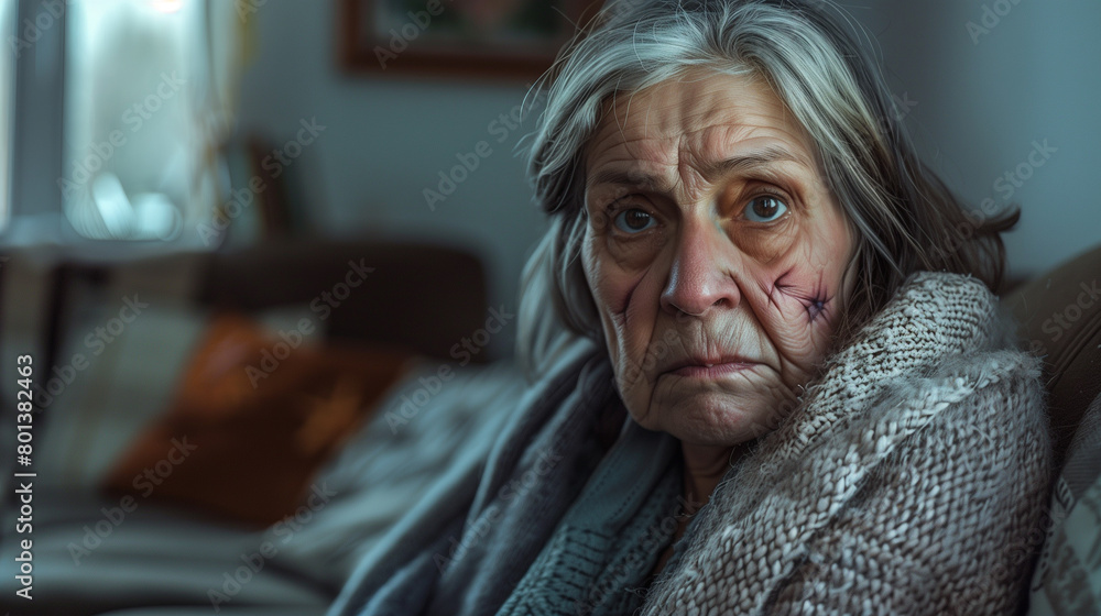 Zdjęcie Stock: copy space, stockphoto, elderly woman with some bruises ... Zdjęcie Stock: copy space, stockphoto, elderly woman with some bruises ...