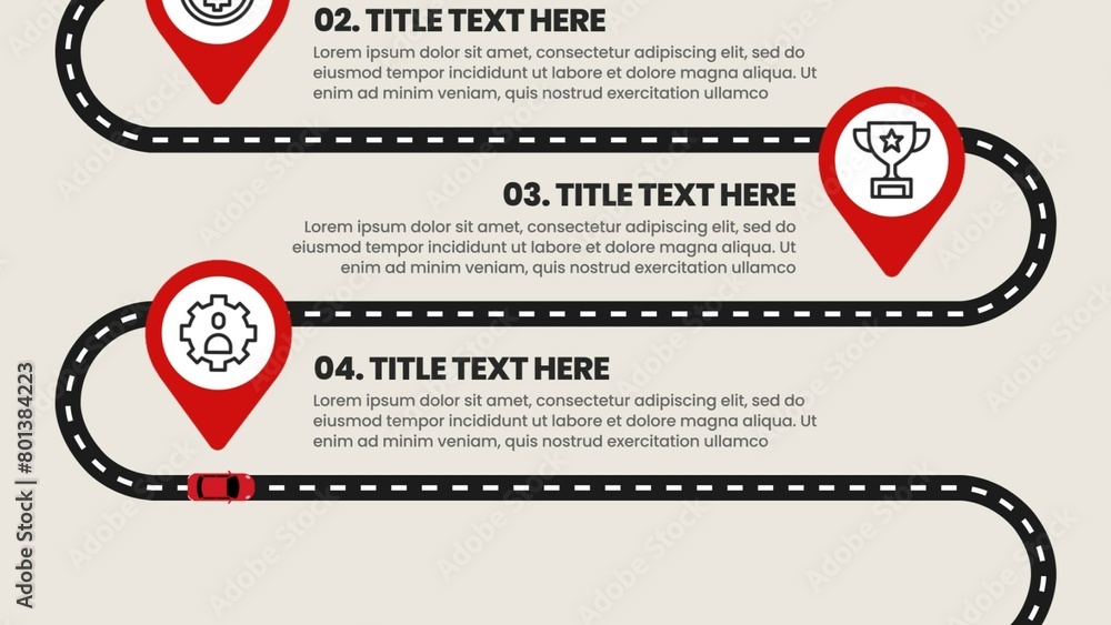 Steps To Success Animated Roadmap Visualization Infographic Stock ...