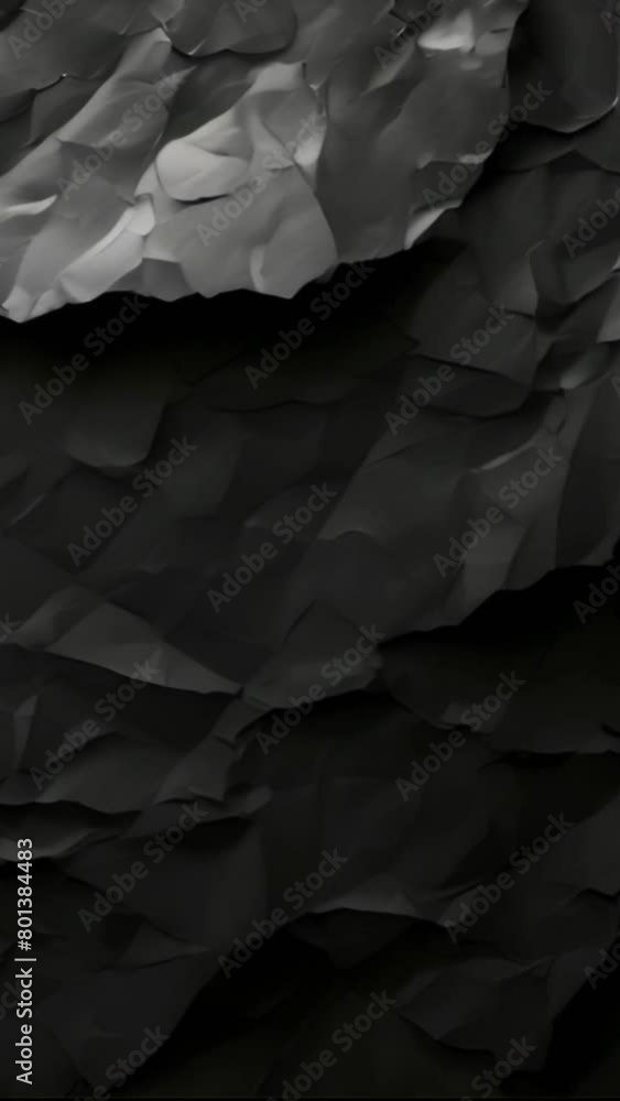 Vertical Black crumbled paper background texture. Black crumpled paper ...
