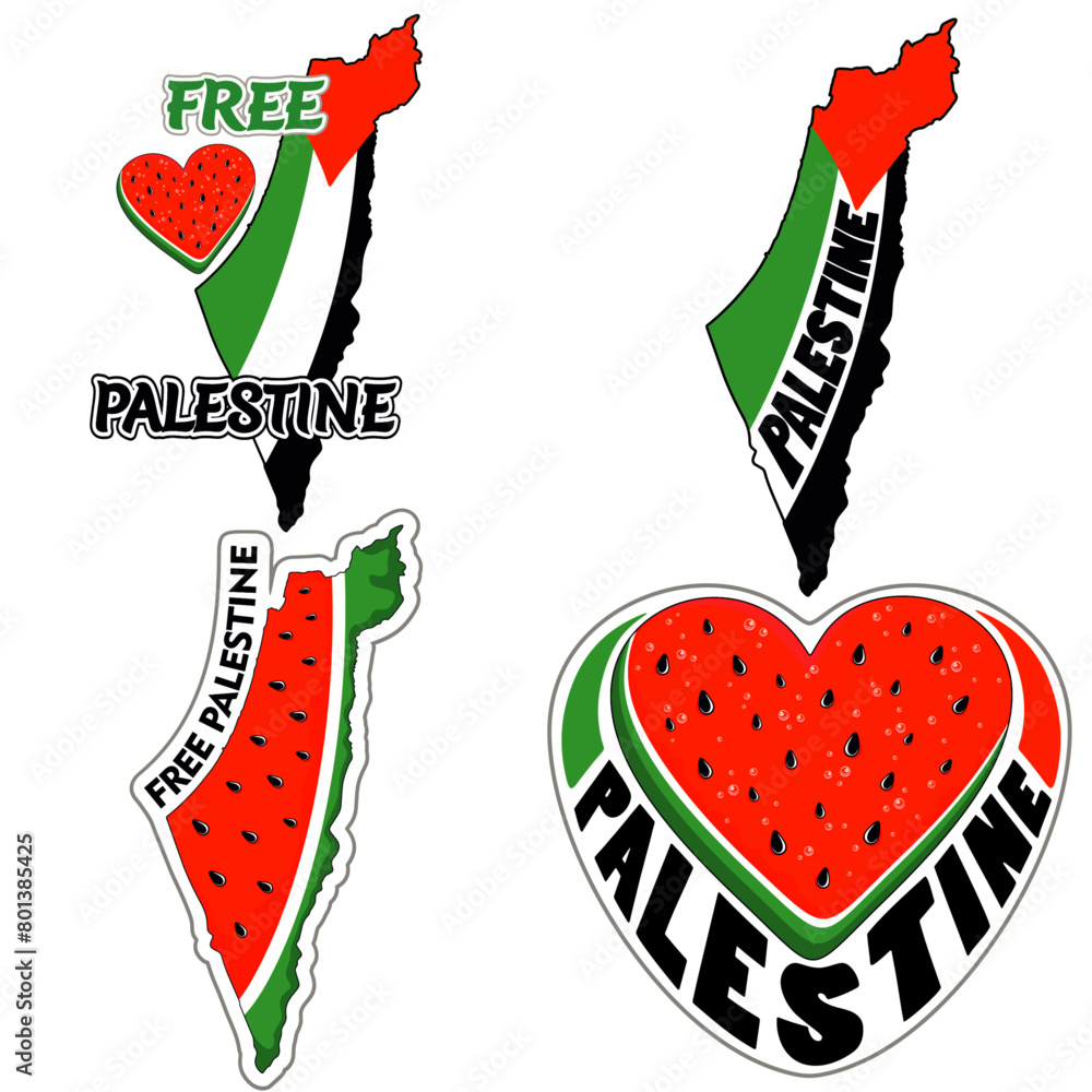 Free Palestine Text Logos with palestinian flag, palestine map ...
