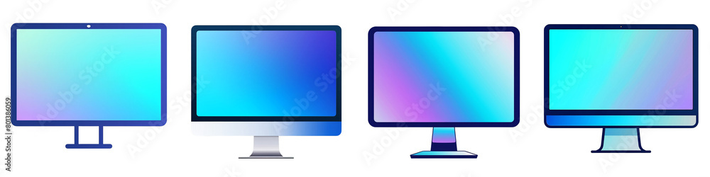 Monitor clipart collection, symbol, logos, icons isolated on ...