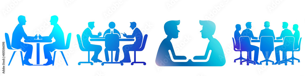 Meeting clipart collection, symbol, logos, icons isolated on ...