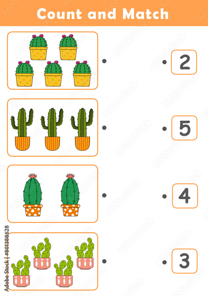 Counting educational children game. Math kids activity sheet. How many ...