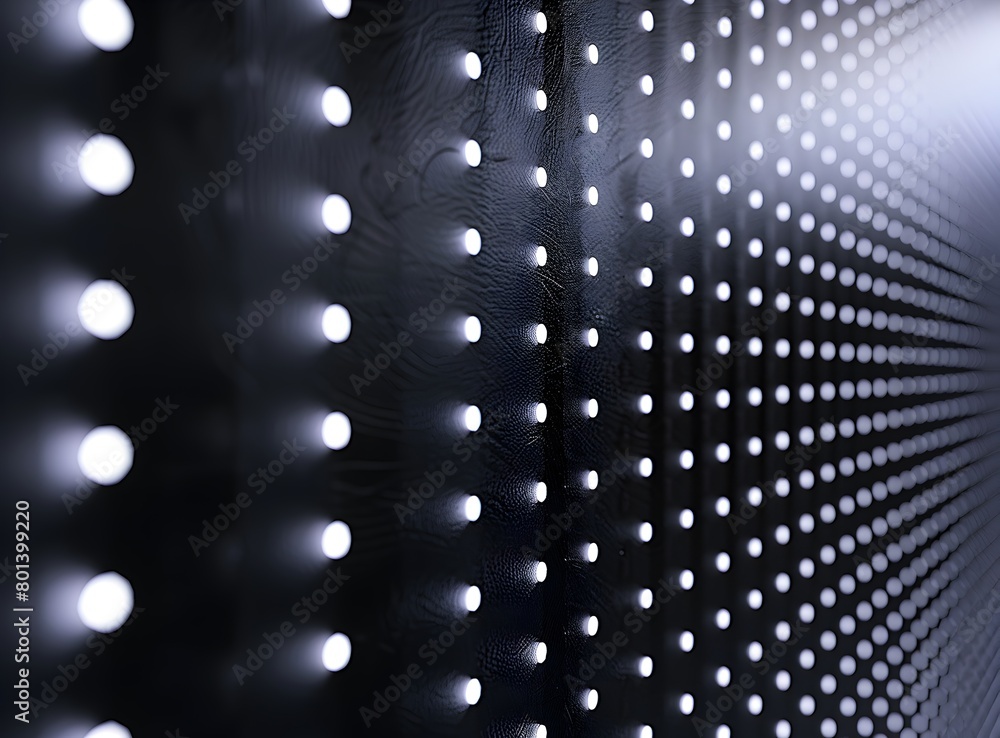 A black background with white dots of varying sizes in a portal pattern ...