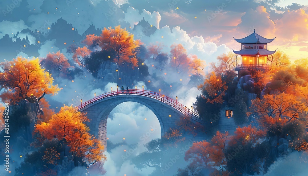 The Support Bridge, sturdy bridge spanning across a turbulent digital ...