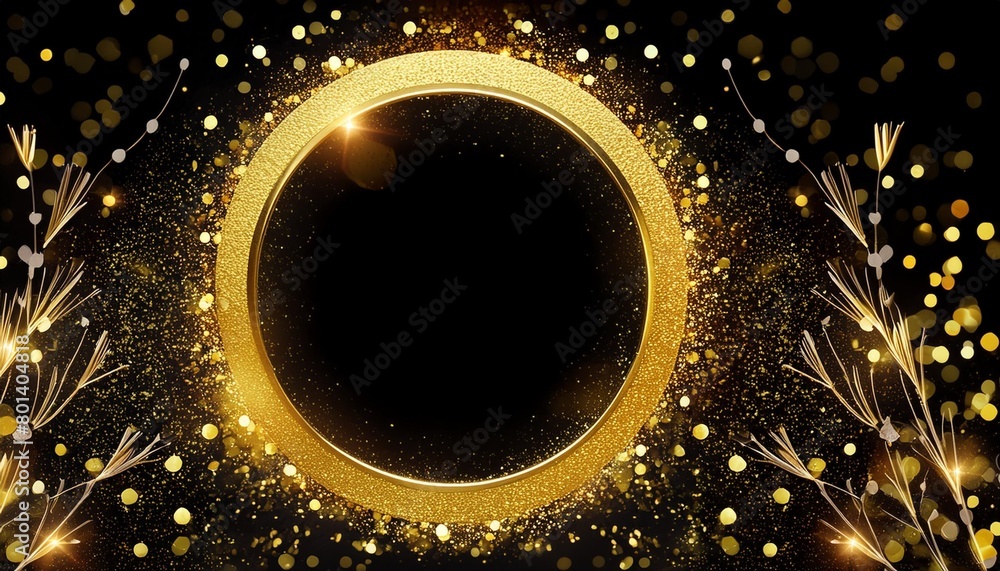 round golden frame glitter spots dots gold circle isolated png ...