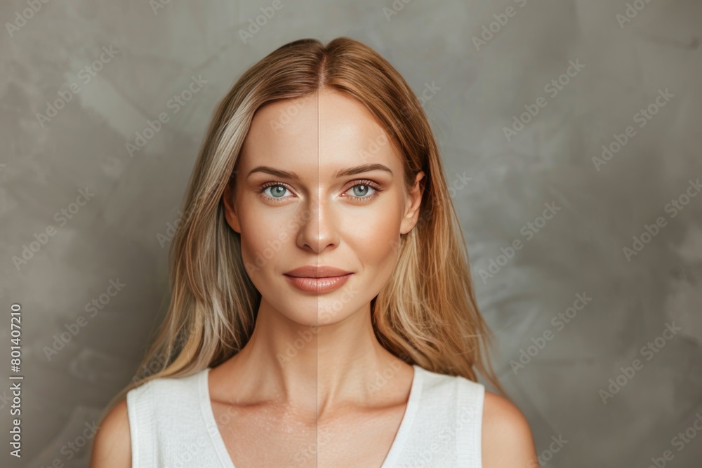 Gray hair and resilience in aging represented through smoothing skin ...