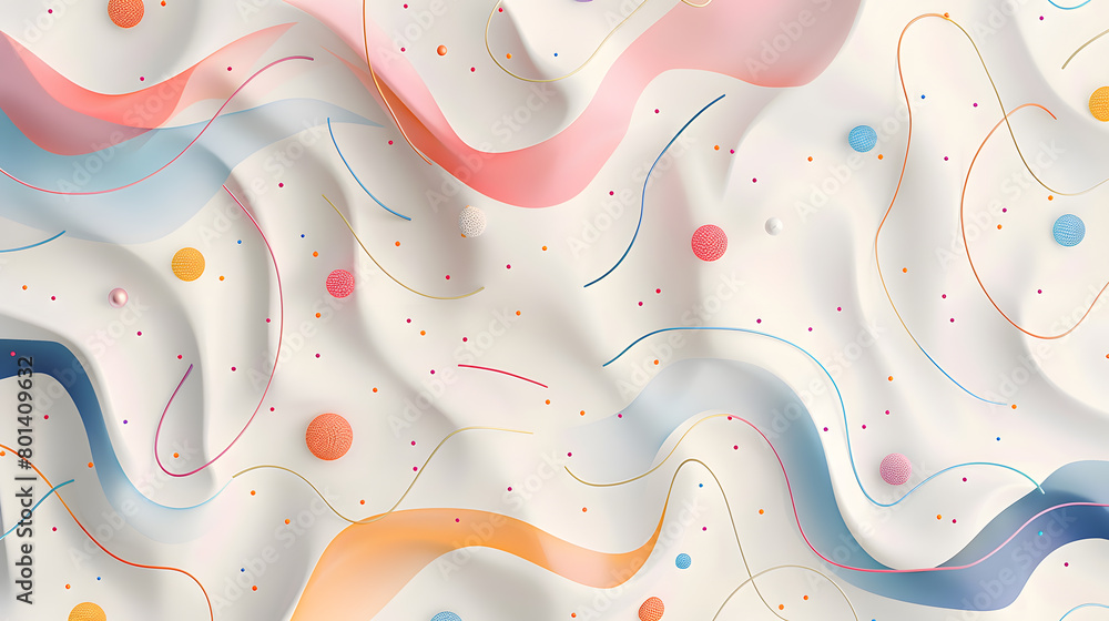 Repeating motif of loopy lines and scattered imperfect circles in a ...