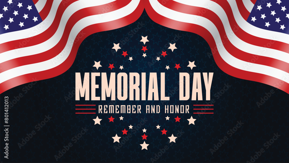 memorial day banner design with us flag vector file Stock Vector ...