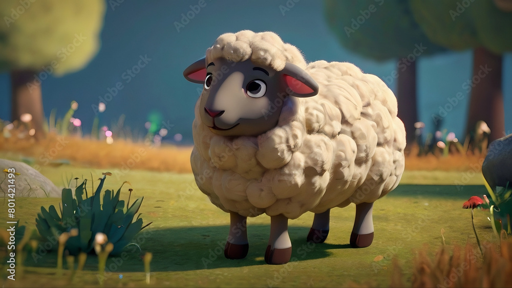 Cartoon Sheep Stock Illustration | Adobe Stock