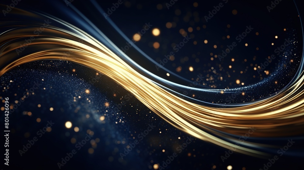 Abstract swirl of golden and navy blue color for luxury background ...