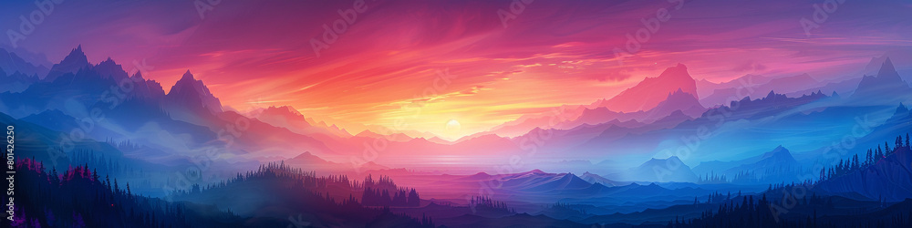 Experience the awe-inspiring beauty of a sunrise gradient, as the ...