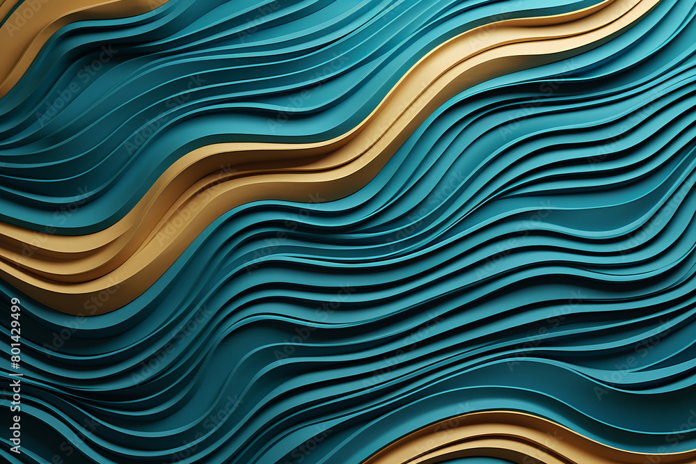 ภาพประกอบสต็อก Seamless subtle green and gold waves transparent ...