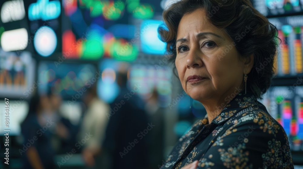 The picture of the latina financial analysis working inside the office ... The picture of the latina financial analysis working inside the office ...