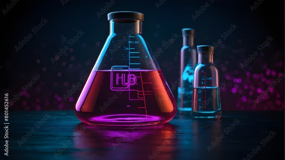 Realistic isolated neon Lab Flask logo vector set for covering and ...