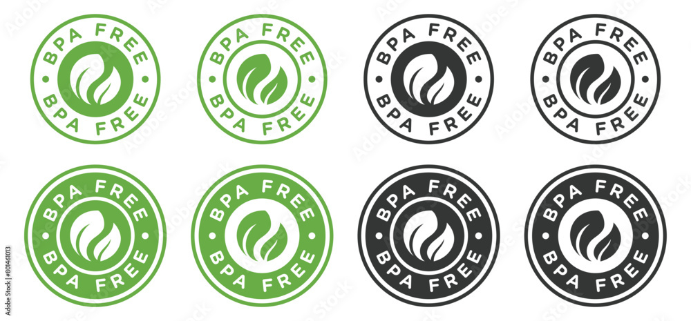 Set of BPA free icon circle emblem logo vector design concept ...