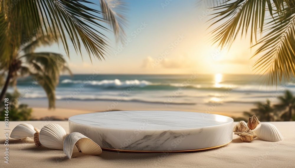 minimal round marble podium aesthetic summer dais 3d podium with a ...