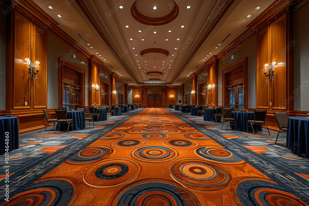 A collaborative meeting hall with movable walls, allowing for seamless ...