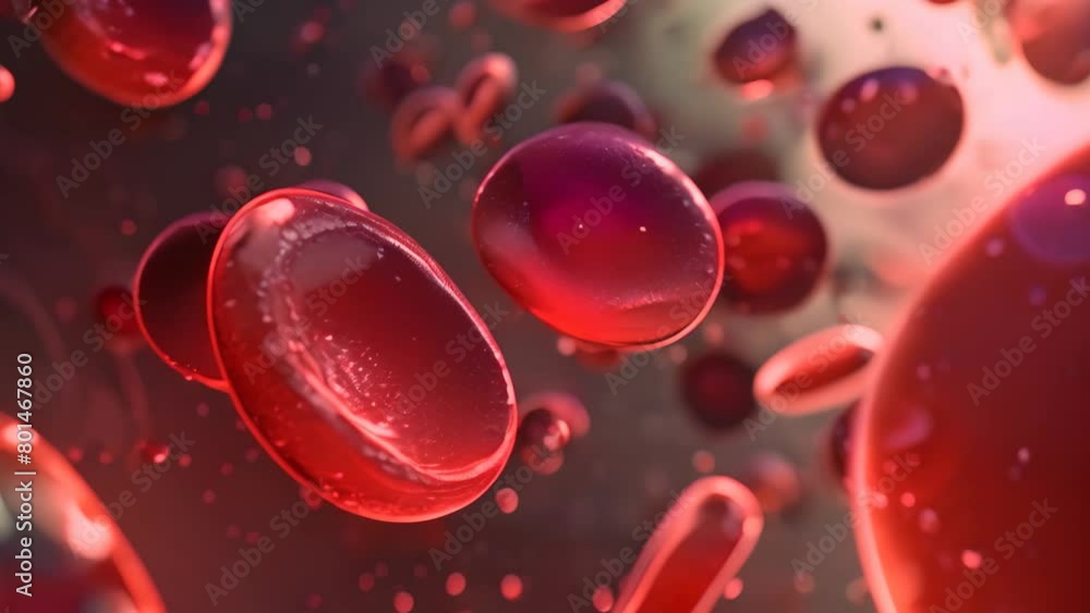 This Video presents a clear view of red blood cells, showcasing their ...