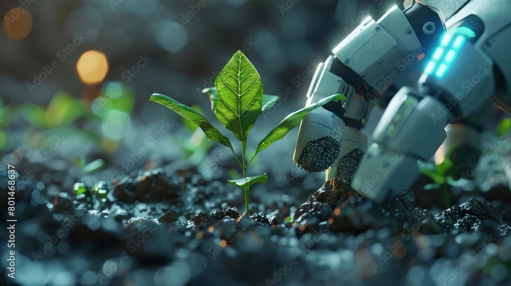 harmonious fusion of nature and technology sustainable seed planting ...