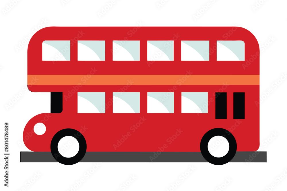 Vetor de Red London bus icon cartoon vector. Tourist side truck. Back ...