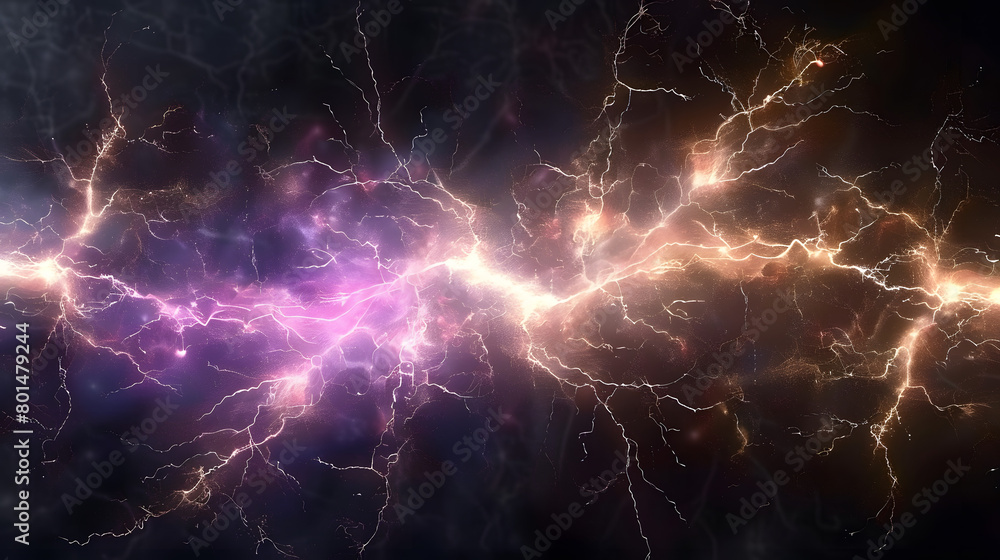 A flash of lightning and thunder spark on a transparent background ...