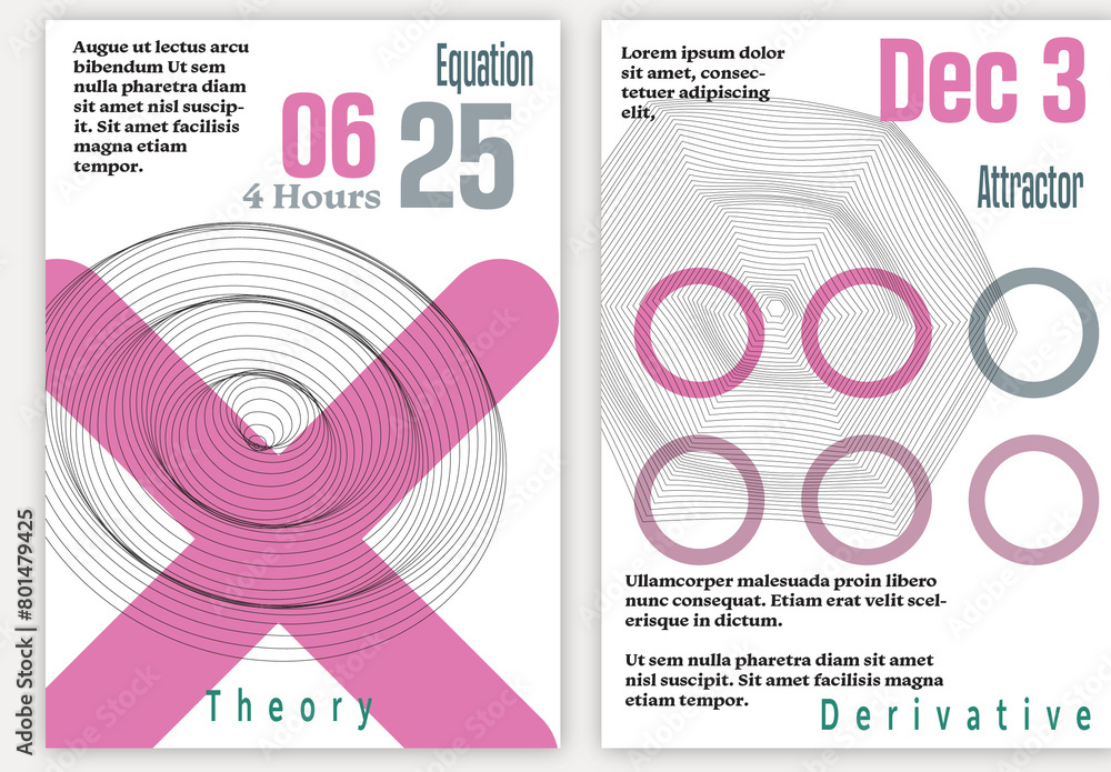 A4 Flyer 3D Geometric Wireframe Shape Simple Layout Science Event Stock ...