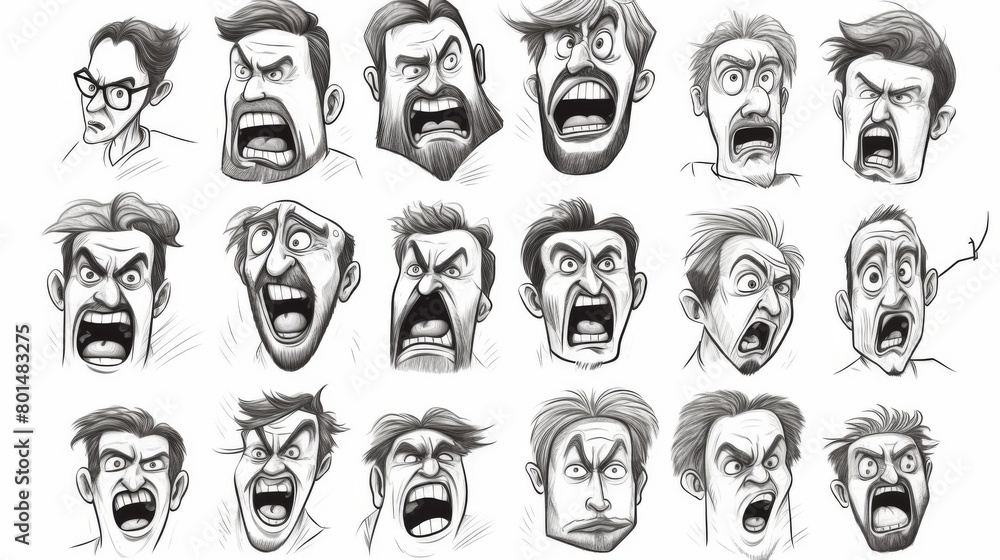 collection of various people s facial emotion expression, happy, sad ...