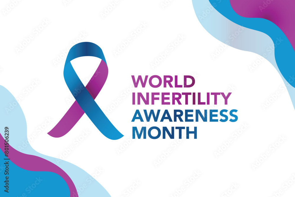 June is World Infertility Awareness Month vector. Pink and blue ...