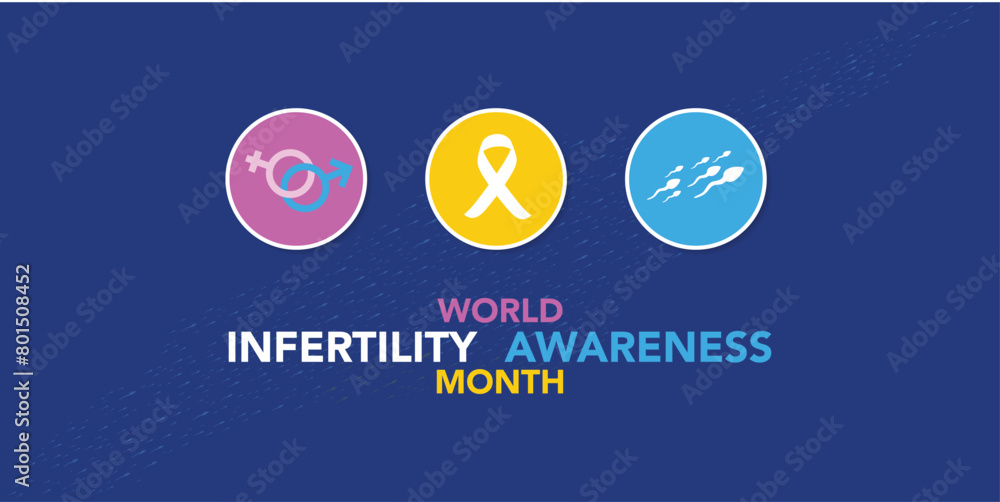 June is World Infertility Awareness Month vector. Pink and blue ...