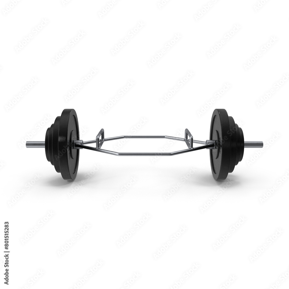 Olympic Hex Weight Lifting Trap Bar with Plates Stock Illustration ...