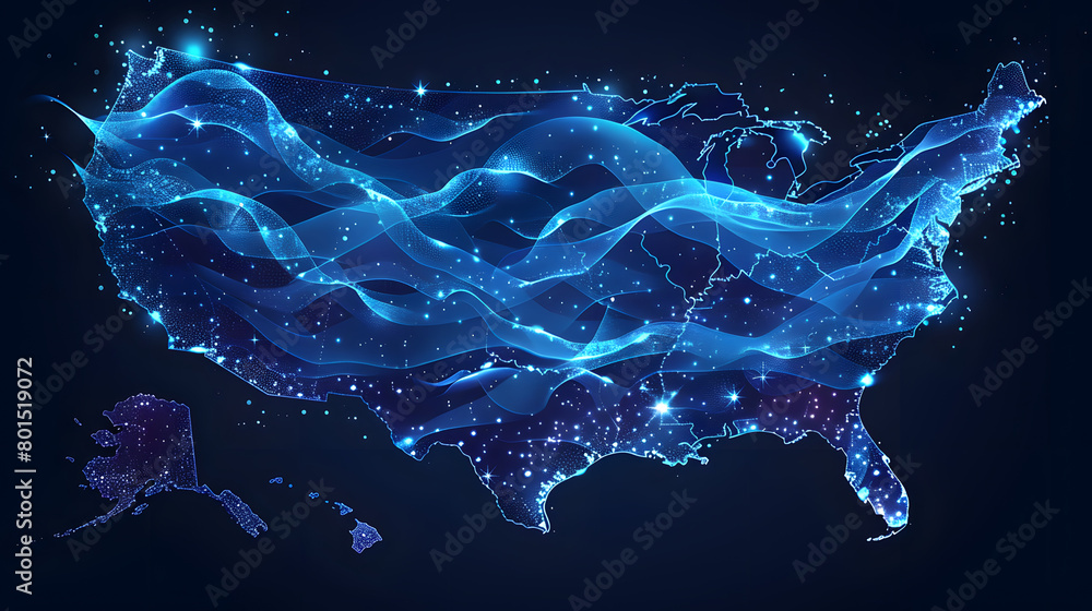 Minimalist USA Map Illustration - A Digital Masterpiece of Empty Space ...