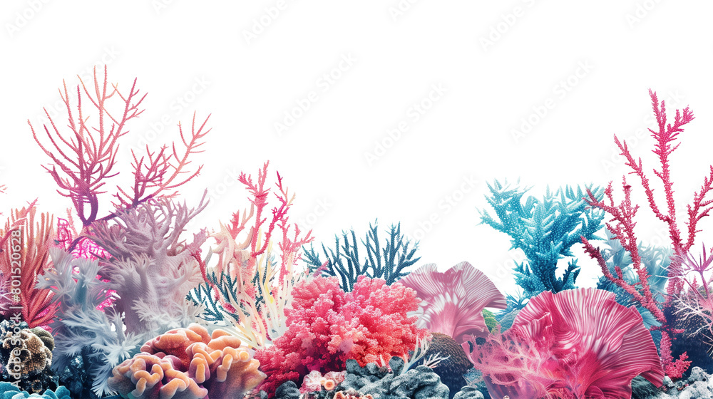 Underwater view of a coral reef without any marine life, showcasing ...