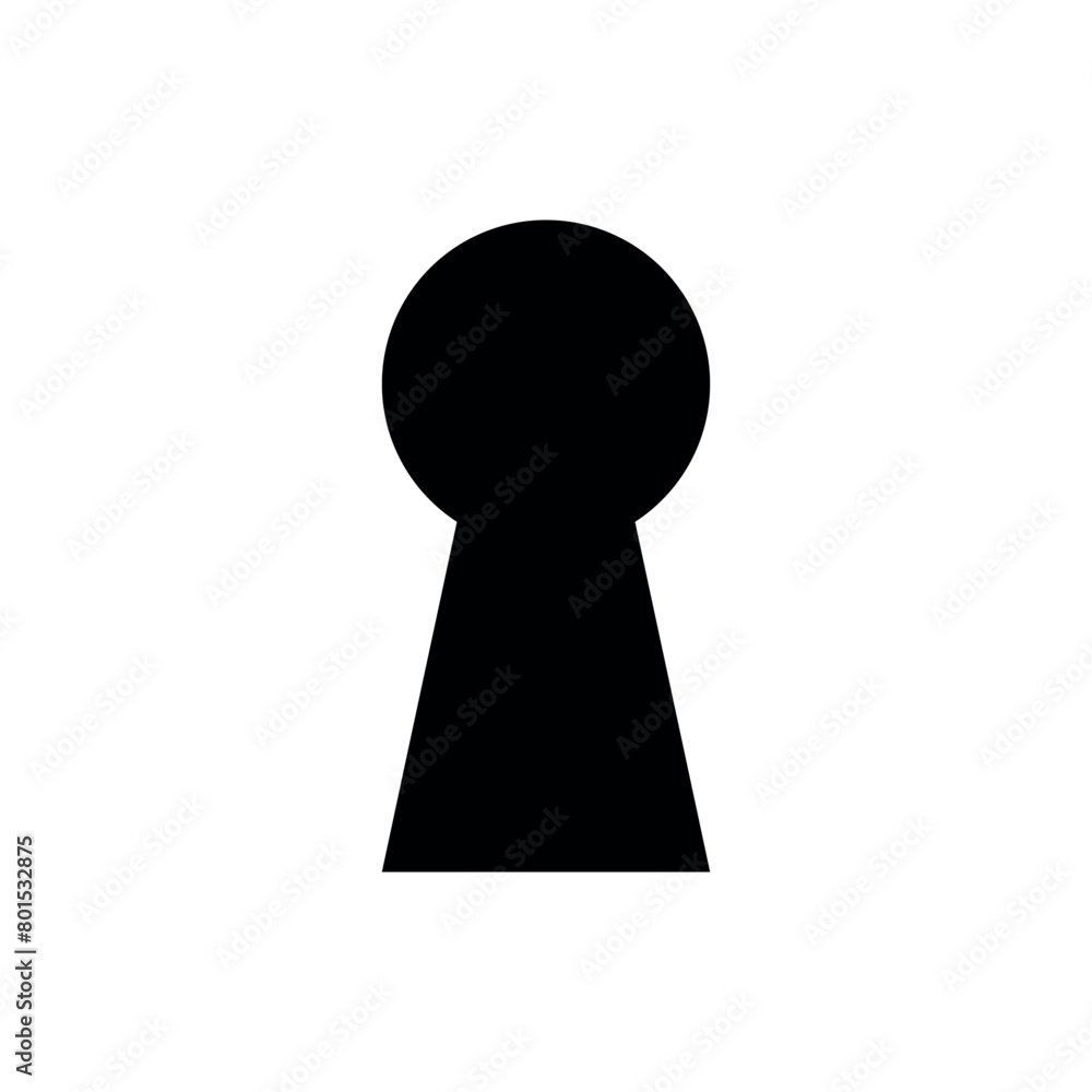Vector flat lock key hole isolated on white background Stock Vector ...