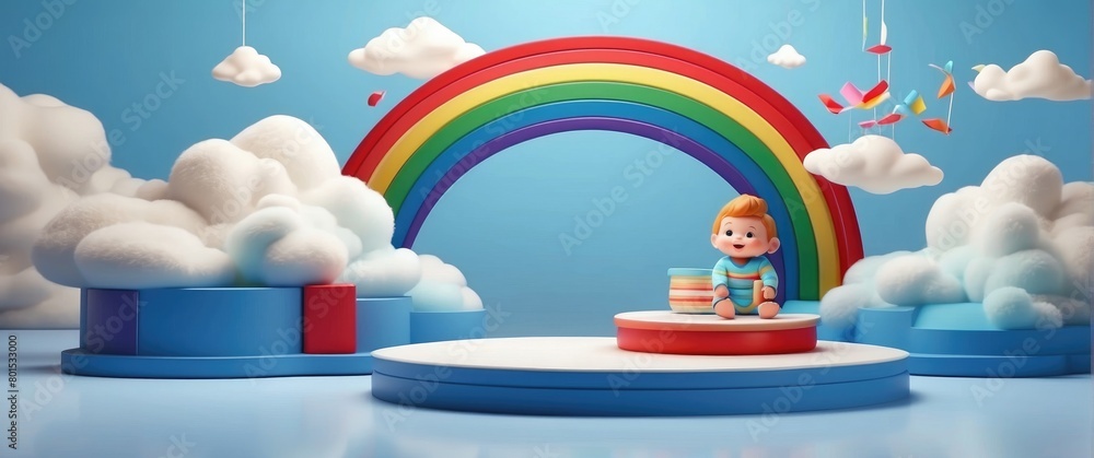 rainbow, blue, sky, cloudscape, graphic, spectrum, weather, abstract ...