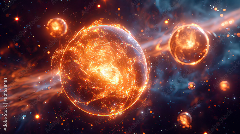 Strong nuclear explosion of atomic cells. Stock Photo | Adobe Stock