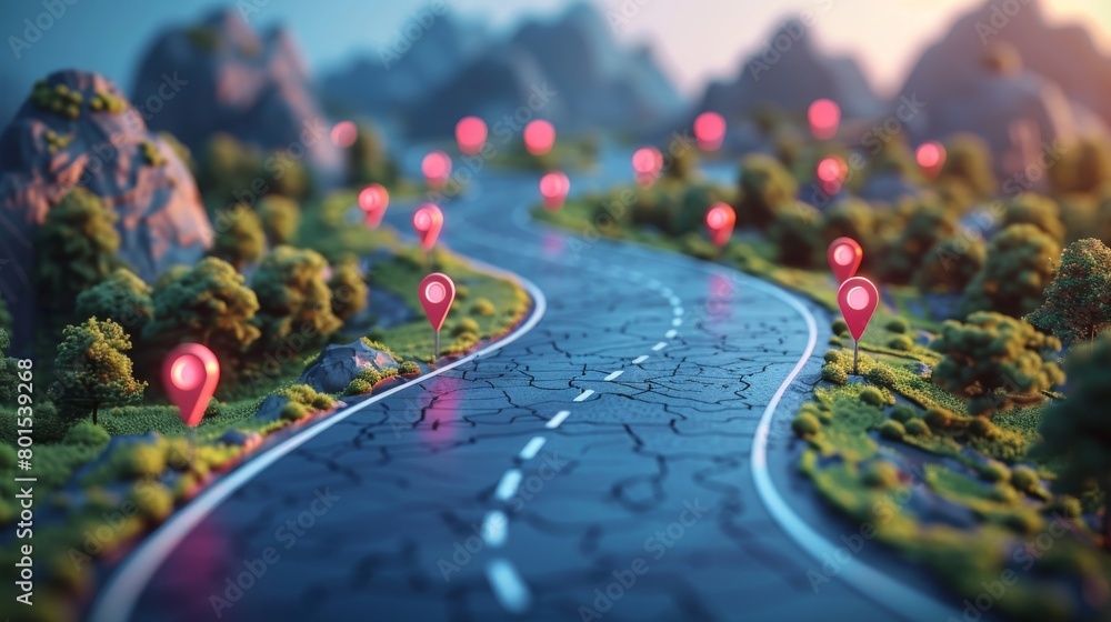 Highway road map with gps navigation way path direction and road map of ...