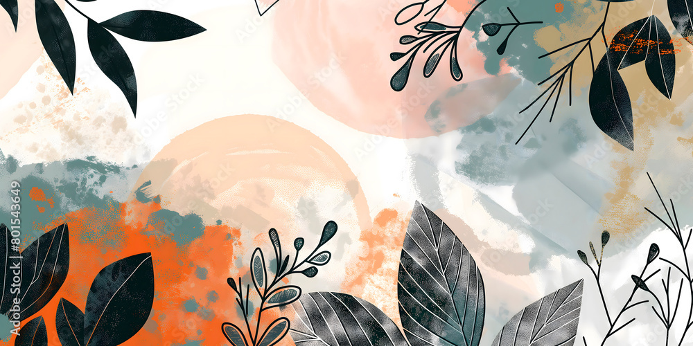 modern creative botanical design with delicate textures and harmonious ...