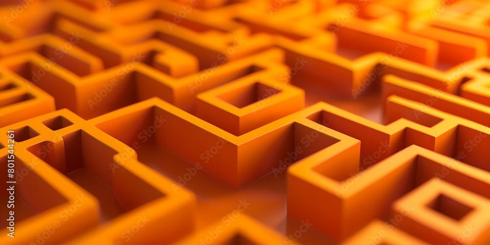 A maze made of orange blocks. The blocks are arranged in a way that ...