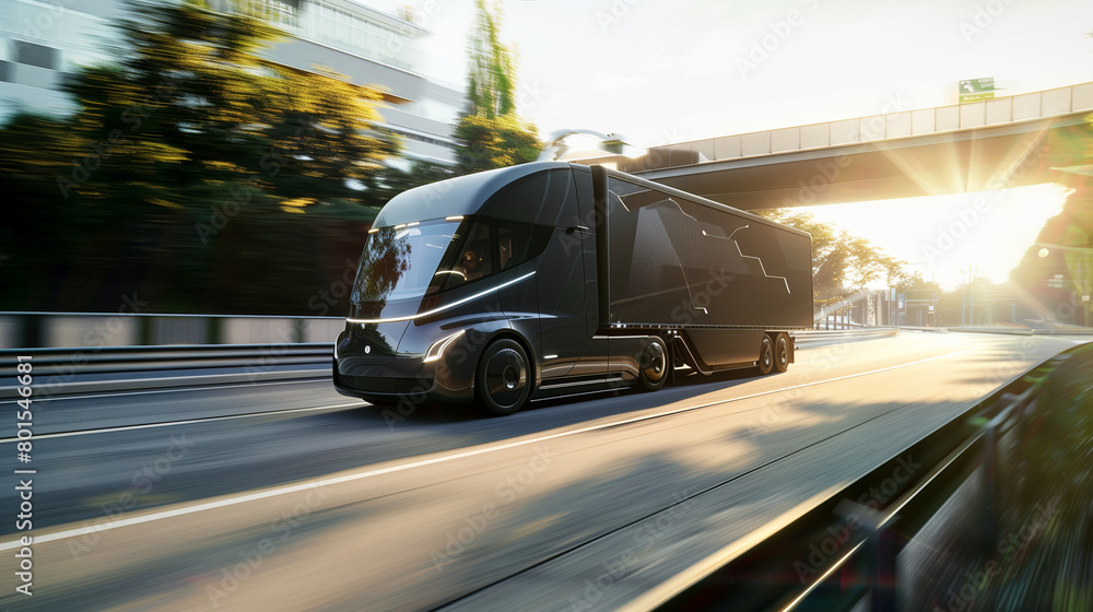 An image capturing the truck as it maneuvers a sharp turn, illustrating ...