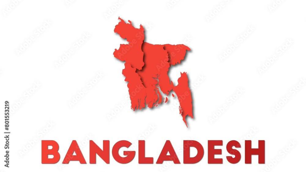 Bangladesh map showing regions. Animated country map with title. 4k ...