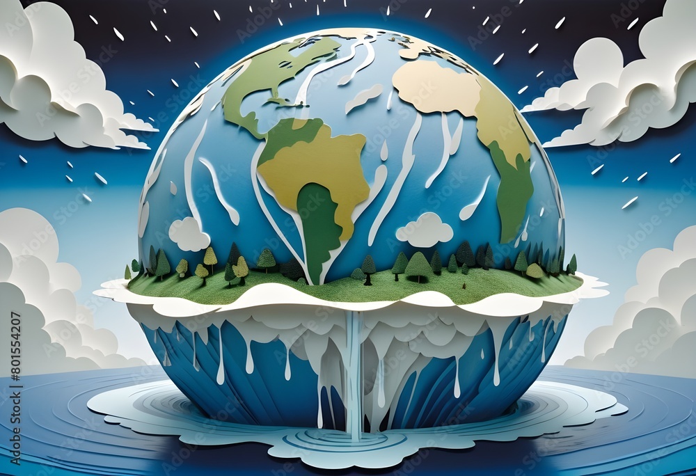 world environment day with clouds sku world earth globe and fantasy ...