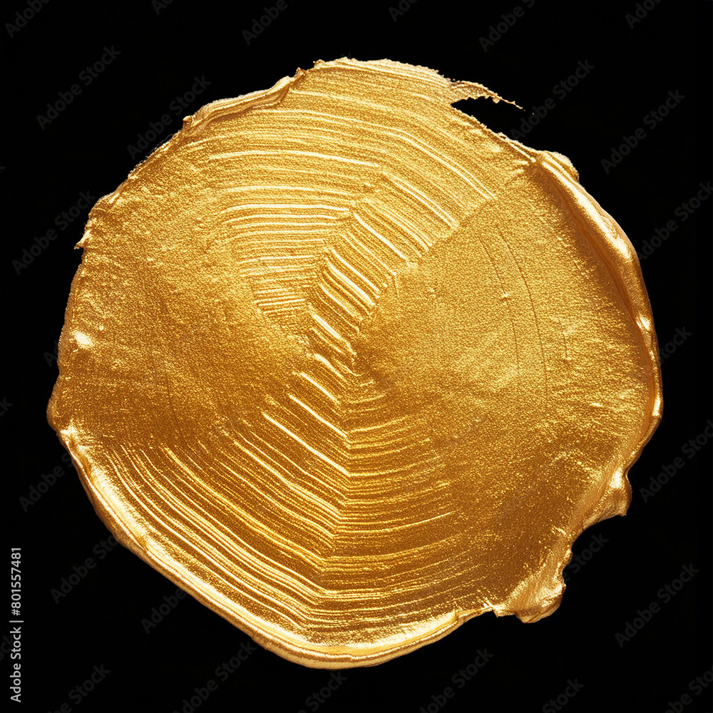 trace of gold paint on a black background, gold seal, gold paint Stock ...