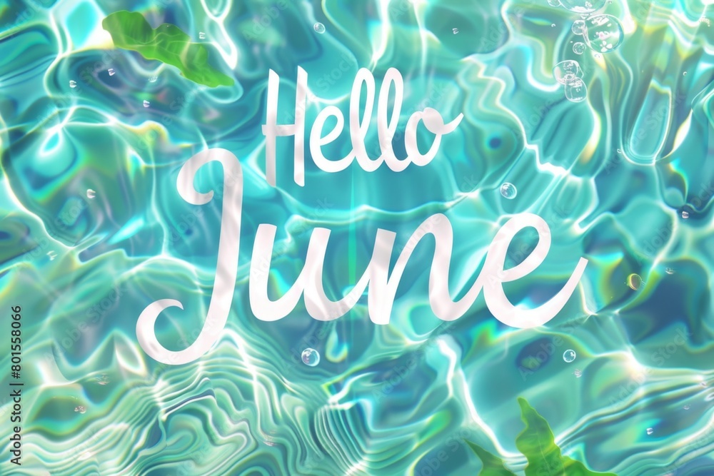 A simple yet elegant "Hello June" text logo with the word in white ...