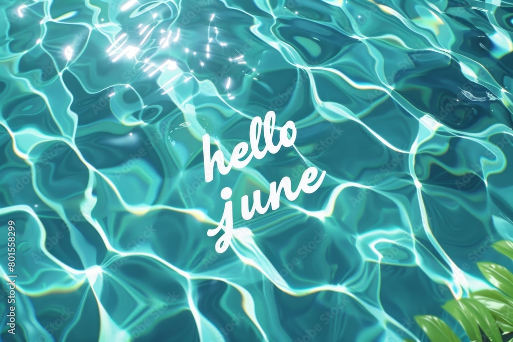 summer pool background with text Layers of water, blue and green colors ...