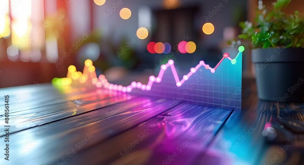 Vidéo Stock D Line Graph Demonstrating Steady Increase in Each Segment ...