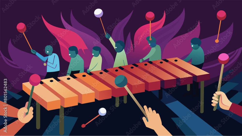 The xylophone chimed in discordant sharp notes causing a jarring and ...