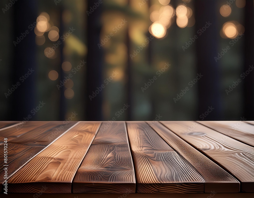 Natural Wood Grain Table with Blurred Background for Product Display ...
