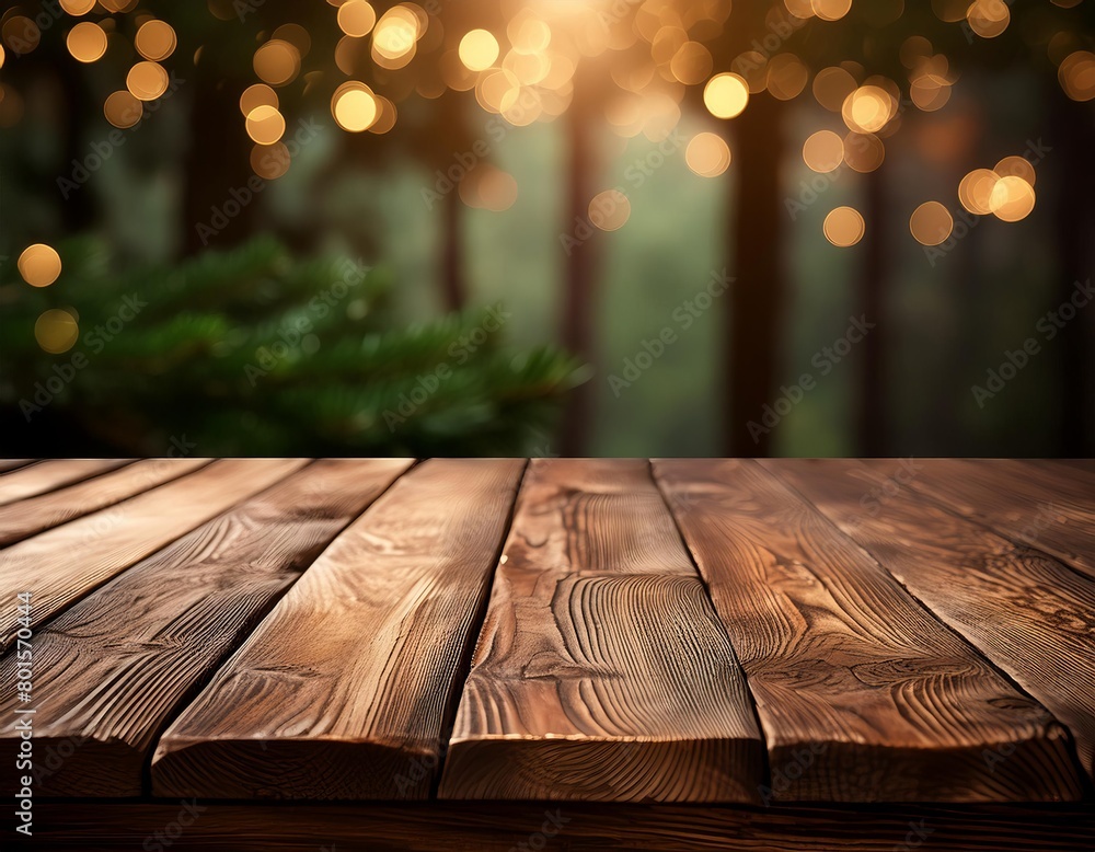Rustic Wooden Table with Textured Detail on Soft-Focus Background Stock ...