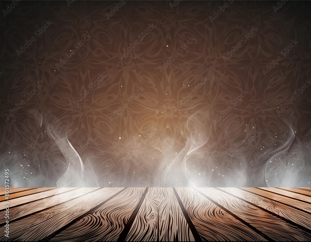 Misty Smoke Abstract on Dark Wooden Desk Texture Stock Illustration ...